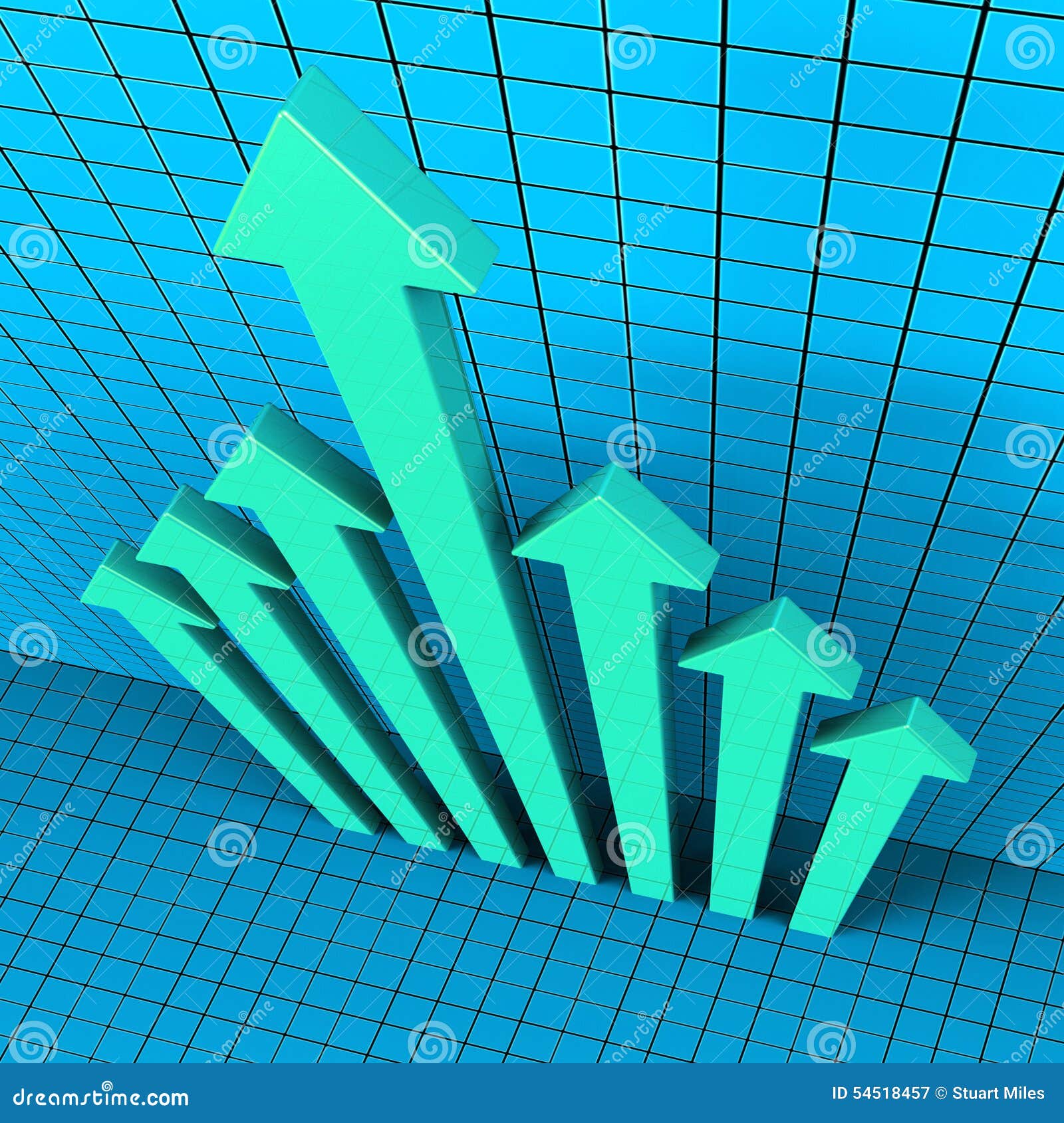 Progress Arrows Shows Financial Report and Analysis Stock Illustration ...