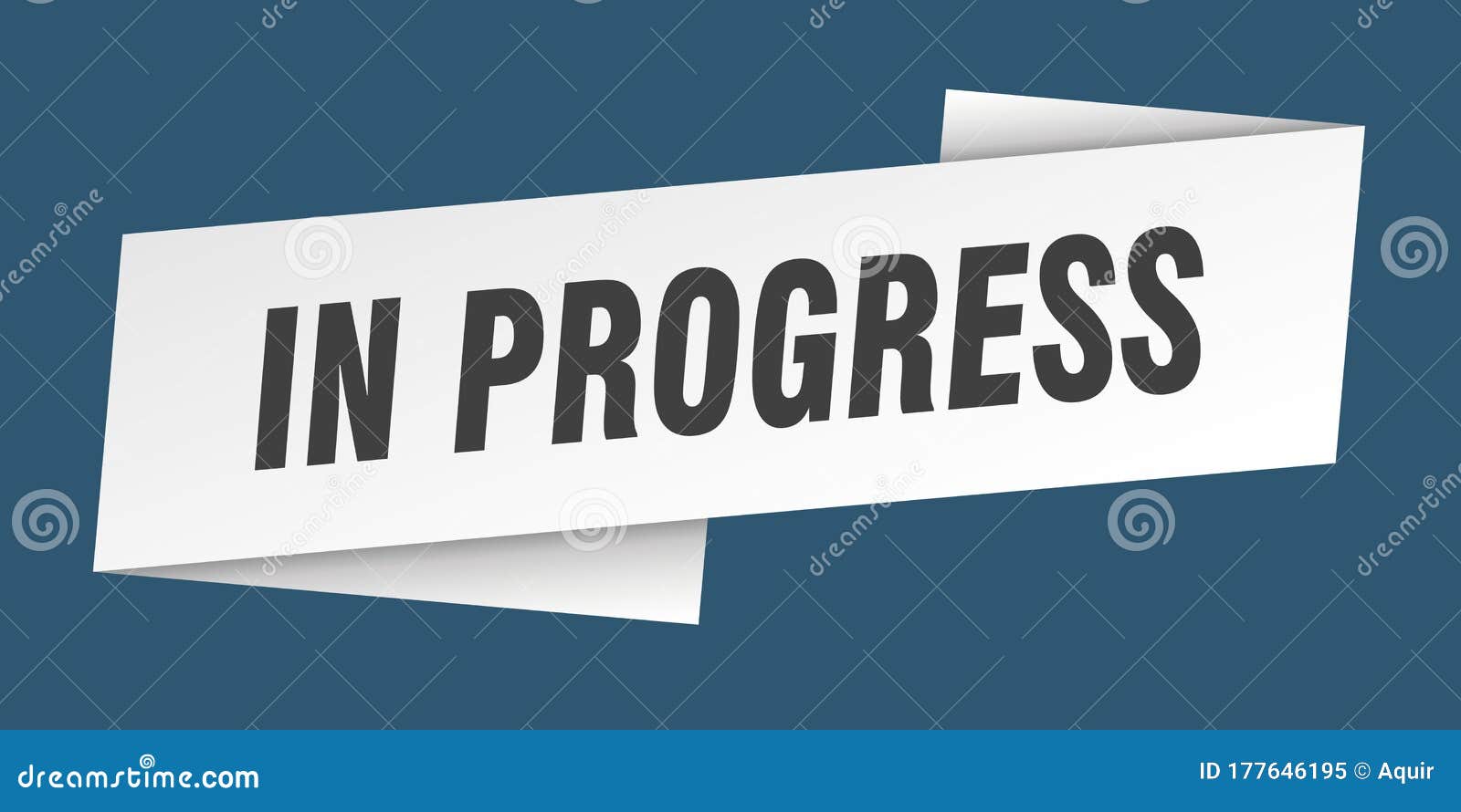 In Progress Banner Template. in Progress Ribbon Label Stock Vector ...