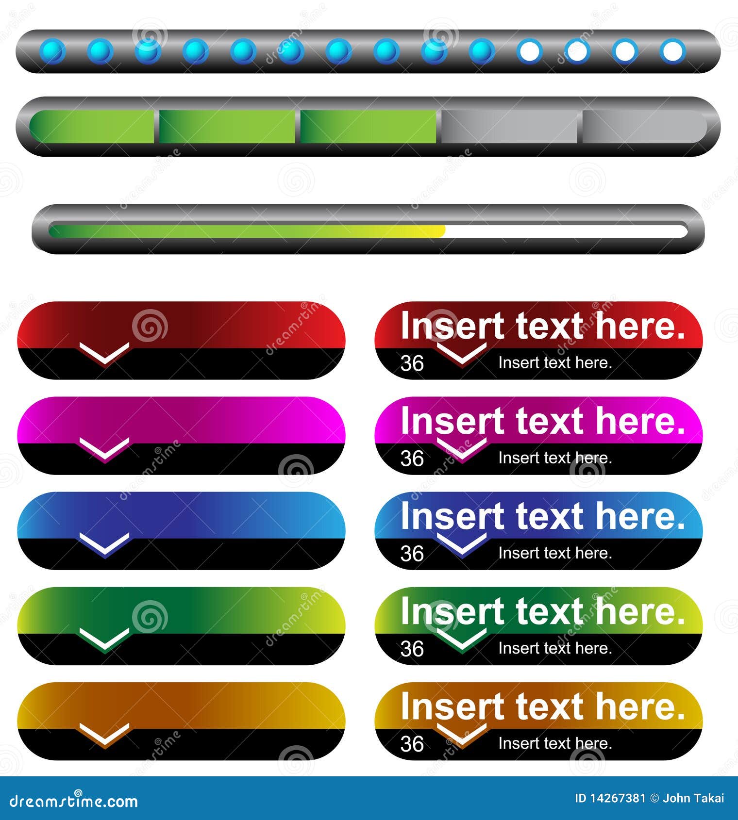 Progress Bar Banner Set stock vector. Illustration of website - 14267381