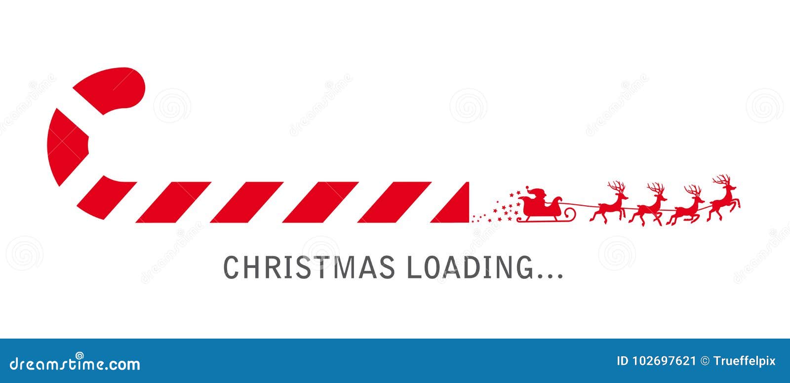 Christmas Loading - Candy Cane and Santa Stock Illustration ...