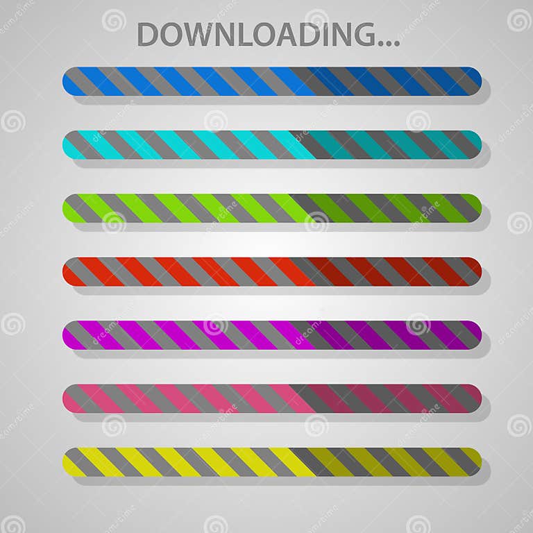 Progress bar stock vector. Illustration of bright, color - 51601385