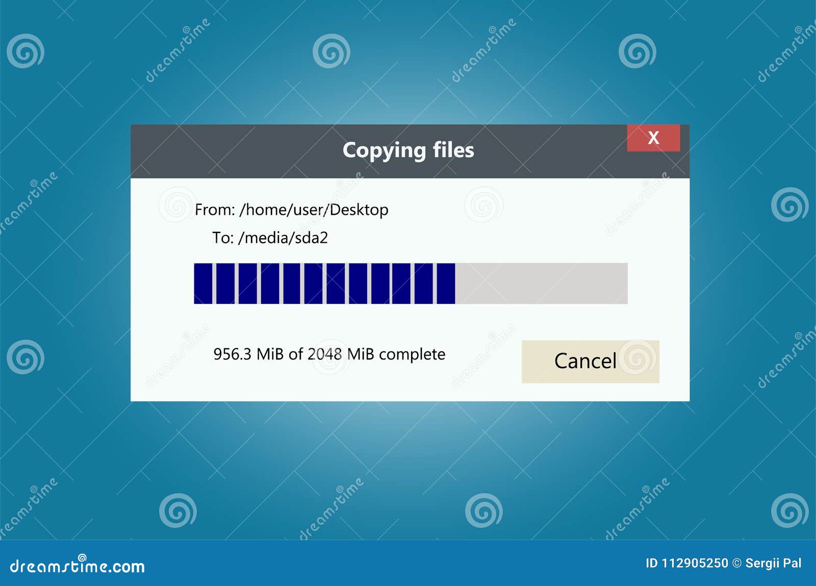 Progress Bar of File Copying Stock Vector - Illustration of screen ...