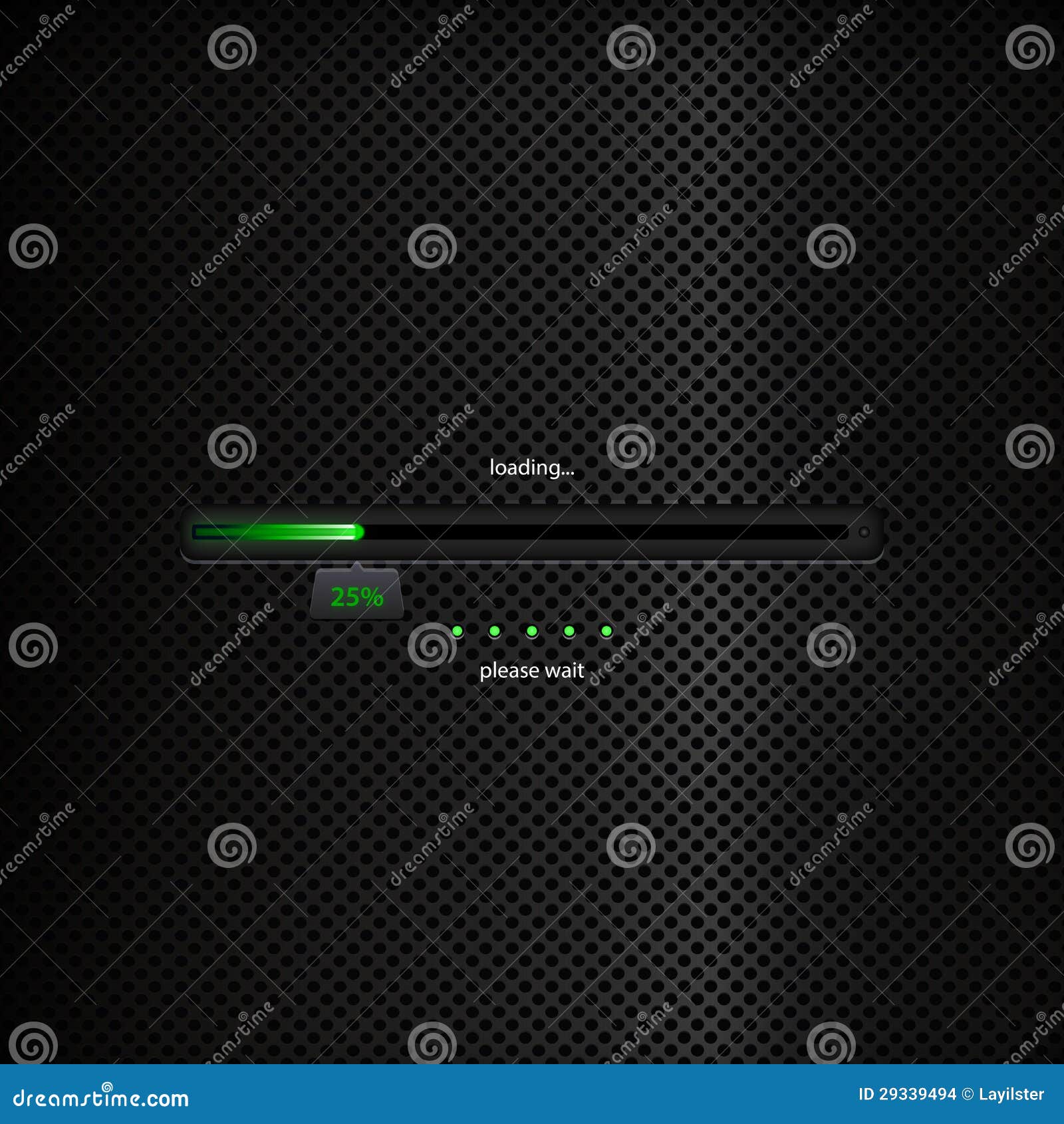 Progress Bar - Green Trendy Design on Dark Backgro Stock Vector ...
