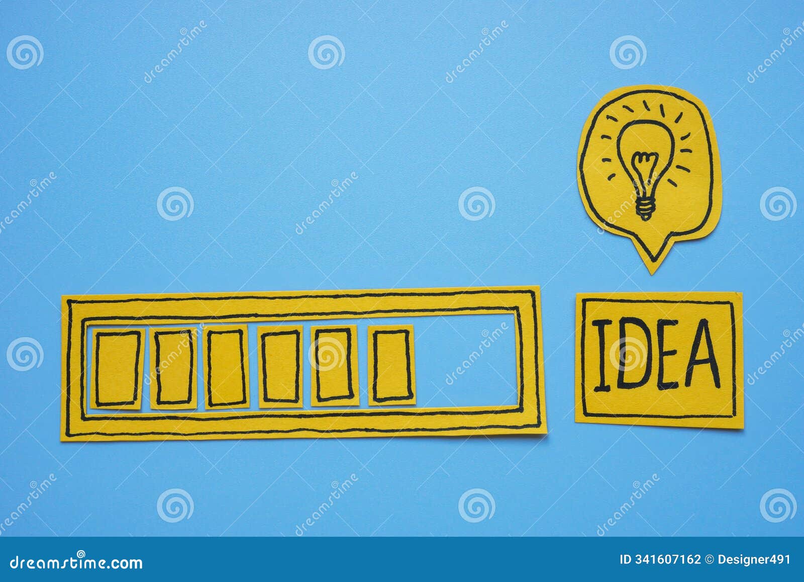Progress Bar of Idea and Bulb. Creativity Development and Innovation ...
