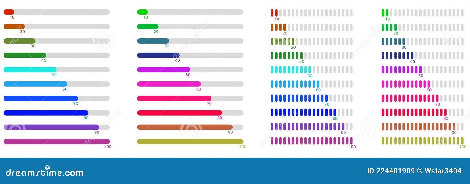 Progress Bar and Loader. Progress Bar Collection. Colorful Icons for ...