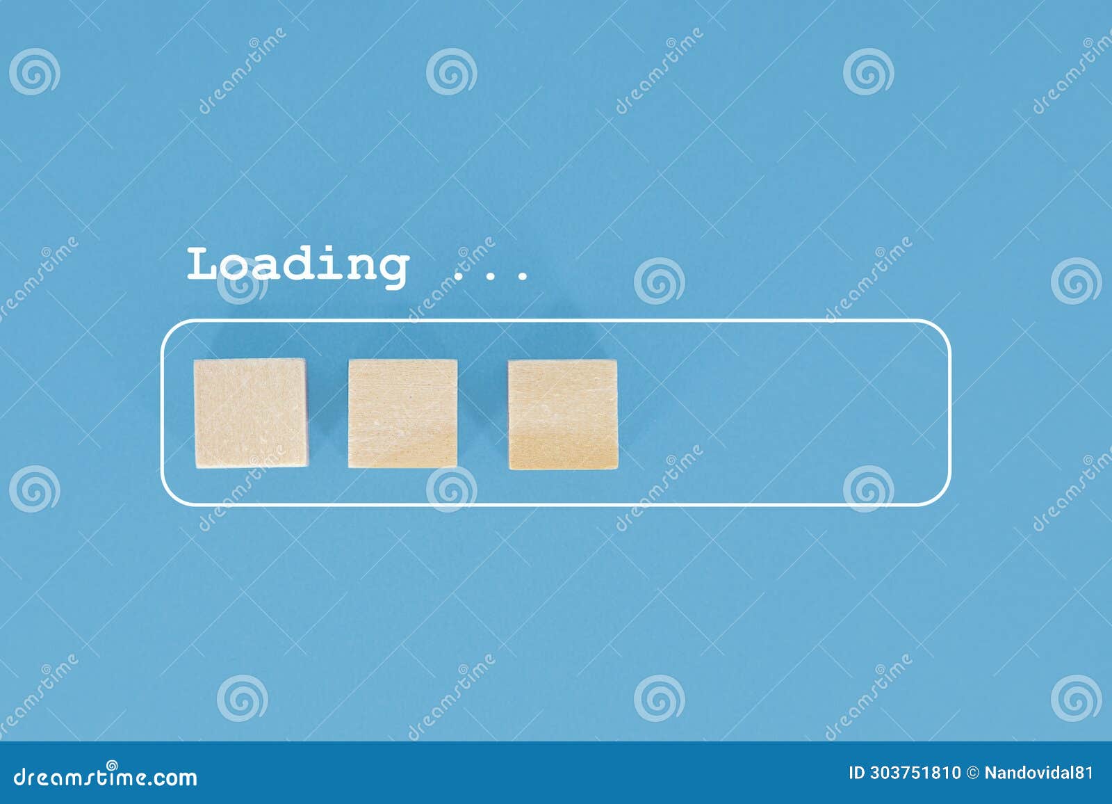 Progress Bar Loading Concept with Wooden Blocks Stock Illustration ...