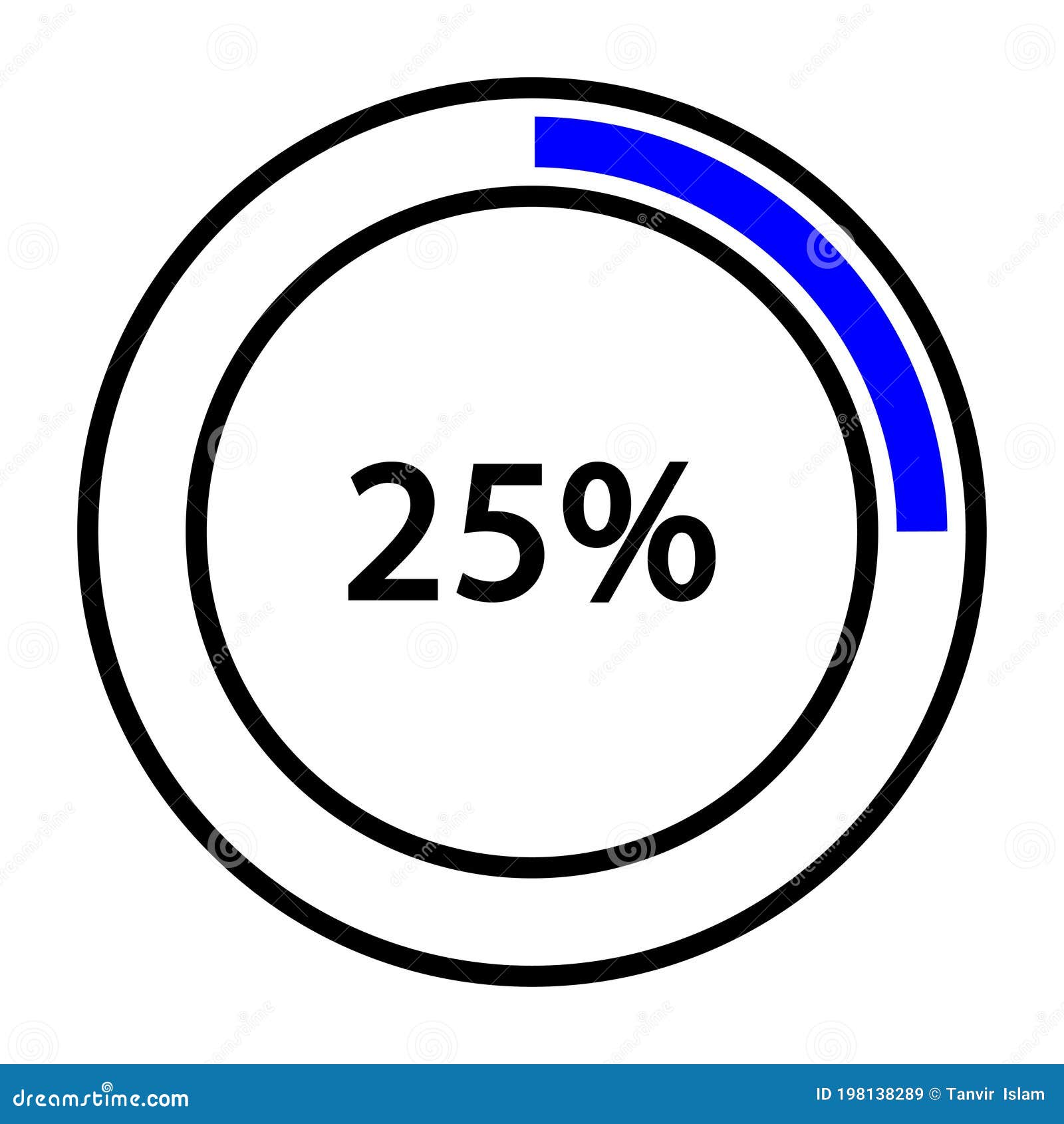 Progress Bar and Loading Icons 25 Percent Stock Vector - Illustration ...