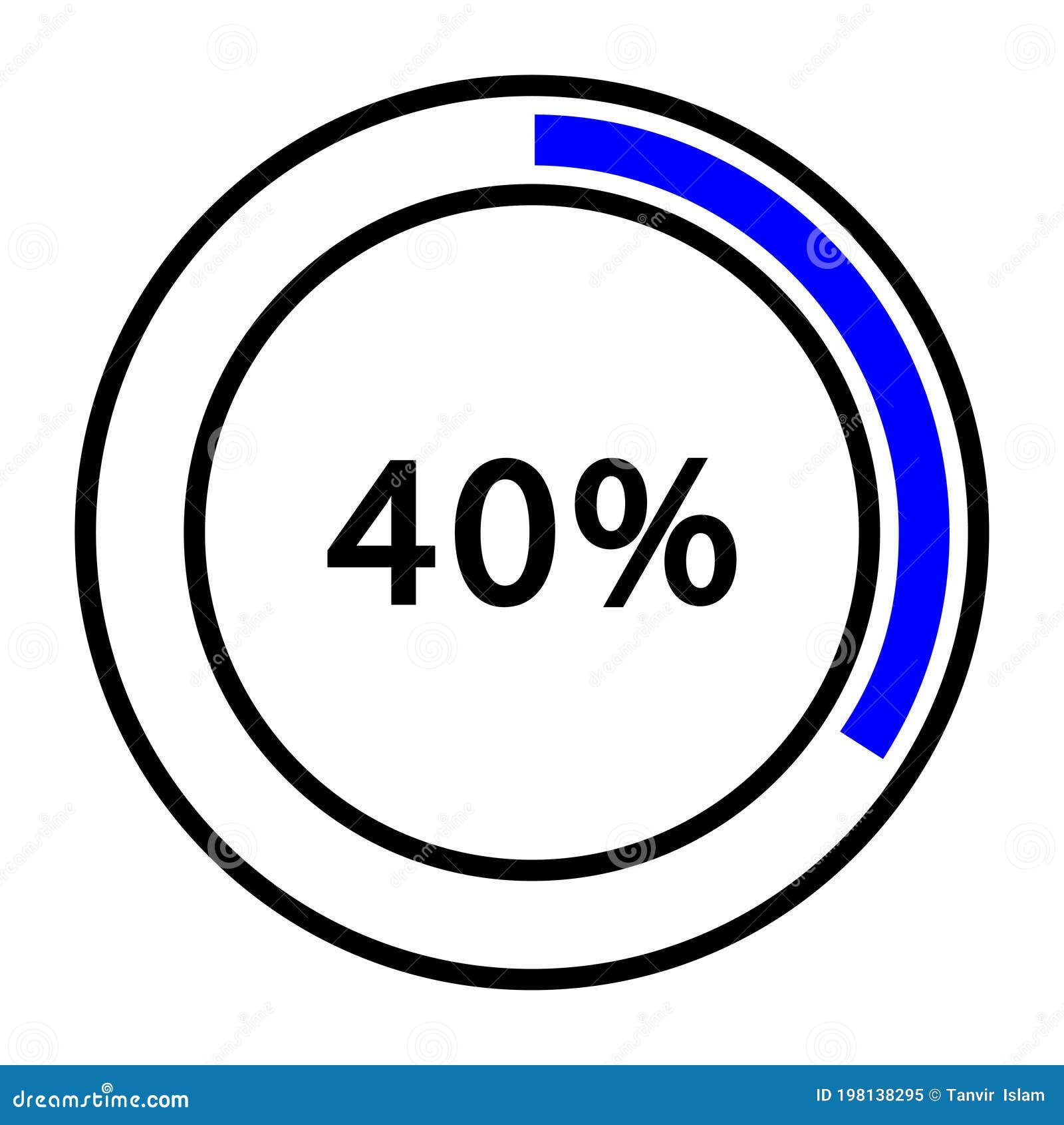 Progress Bar and Loading Icons 40 Percent Stock Vector - Illustration ...