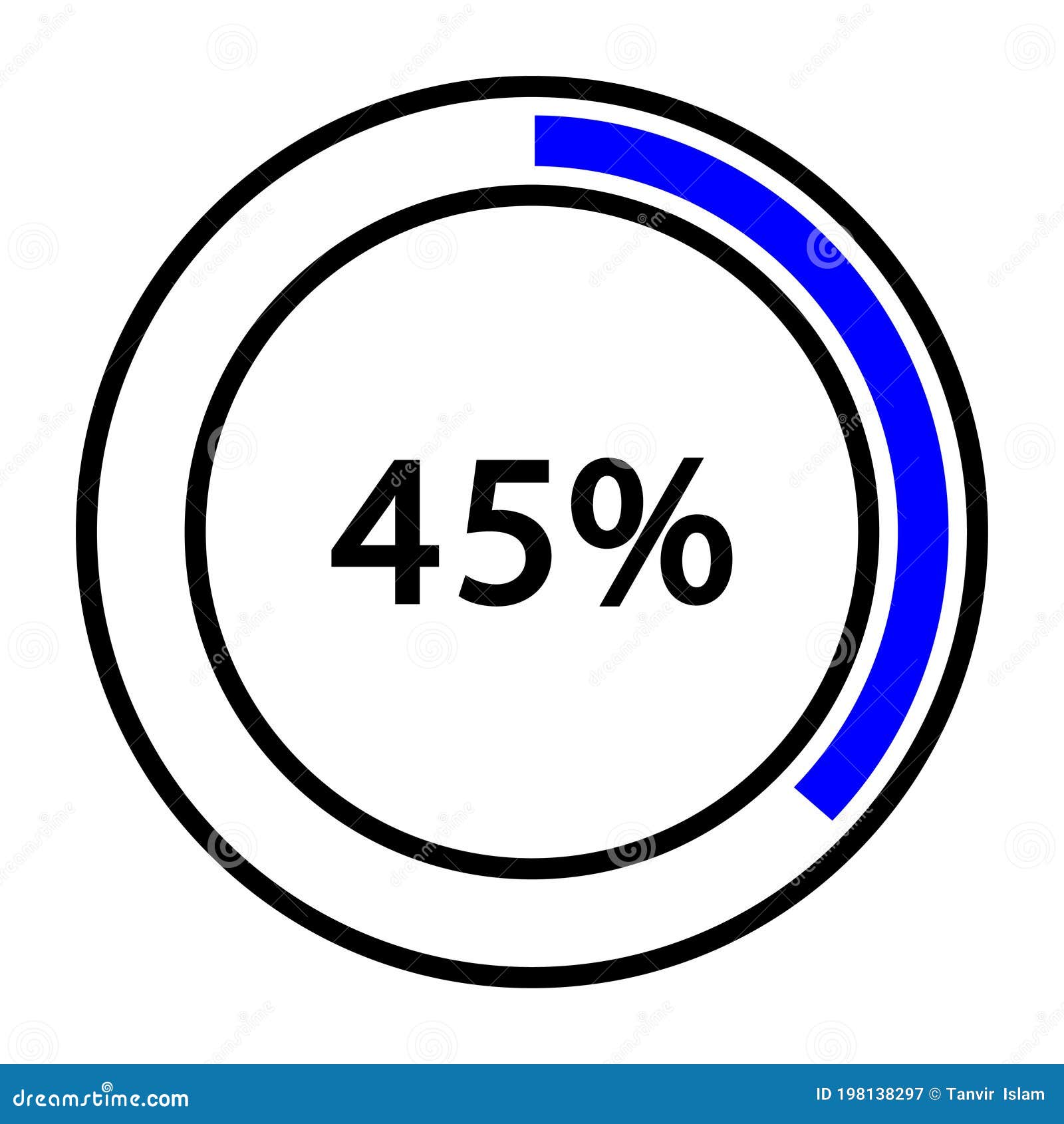 Progress Bar and Loading Icons 45 Percent Stock Vector - Illustration ...