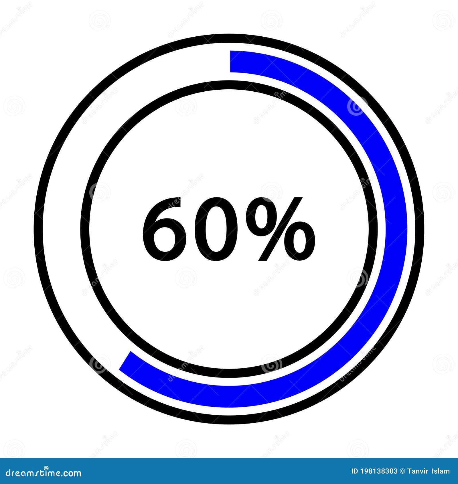 Progress Bar and Loading Icons 60 Percent Stock Vector - Illustration ...