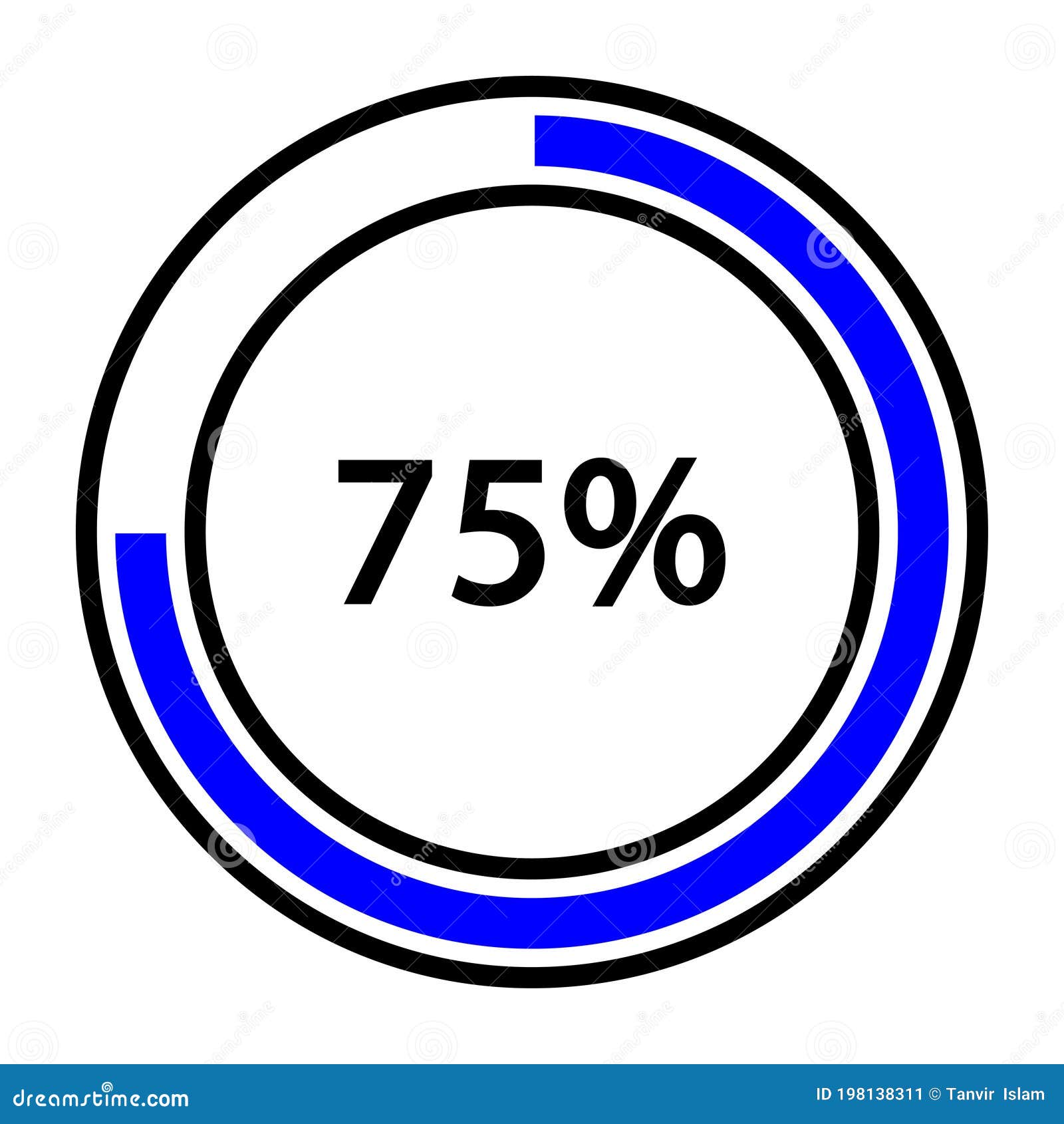 Progress Bar and Loading Icons 75 Percent Stock Vector - Illustration ...