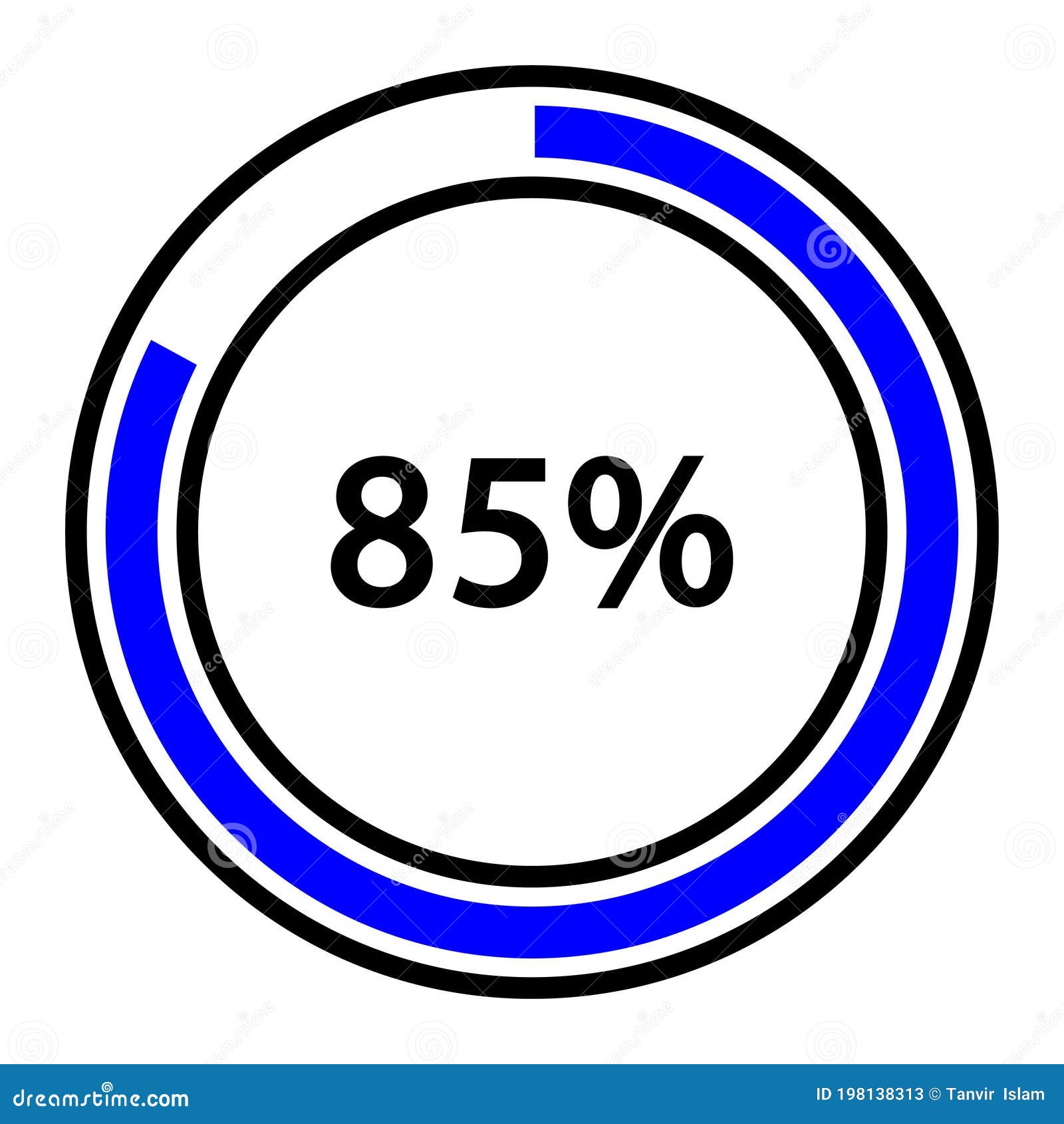 Progress Bar and Loading Icons 85 Percent Stock Vector - Illustration ...