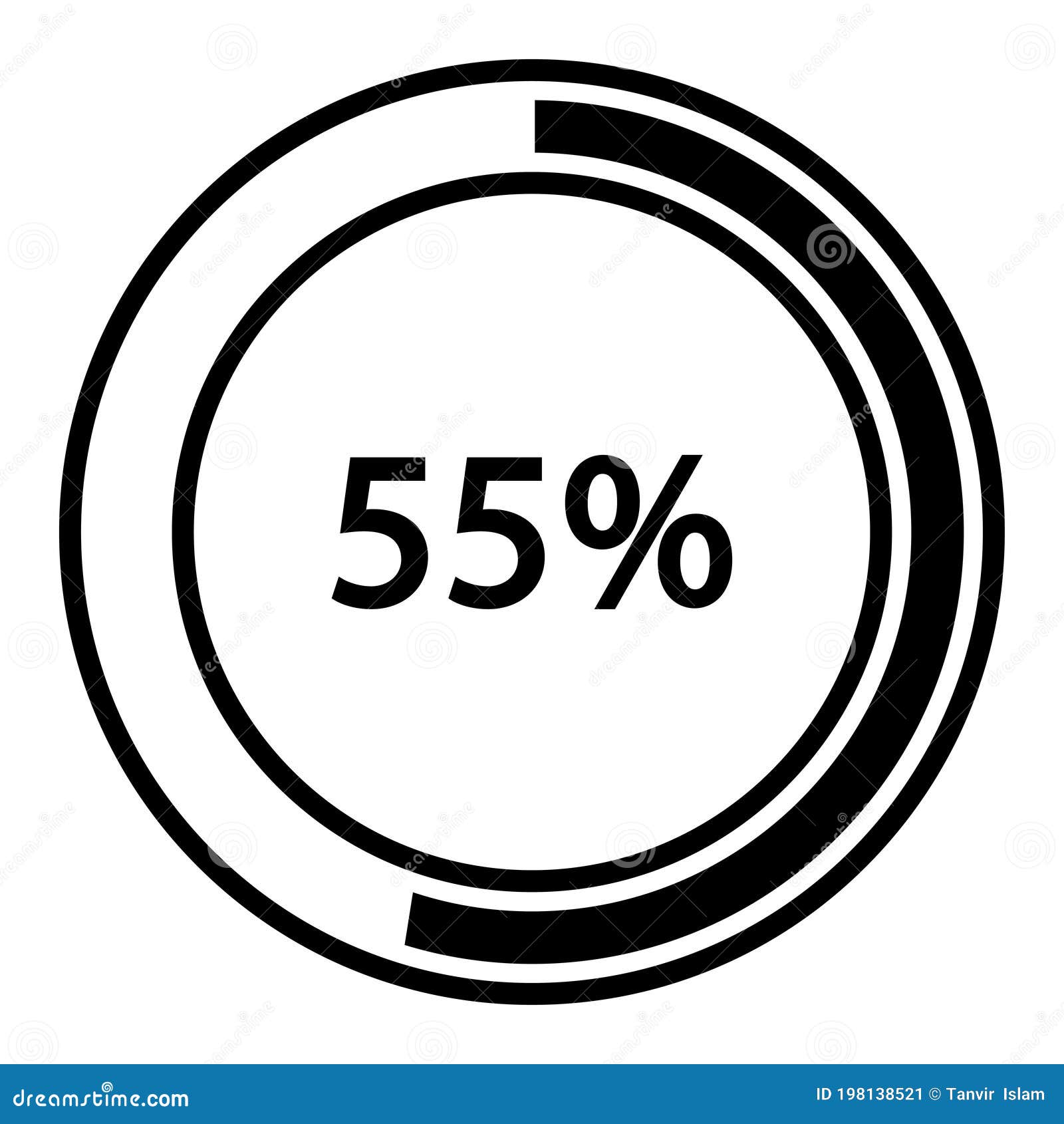 Progress Bar and Loading Icons 55 Percent Stock Vector - Illustration ...