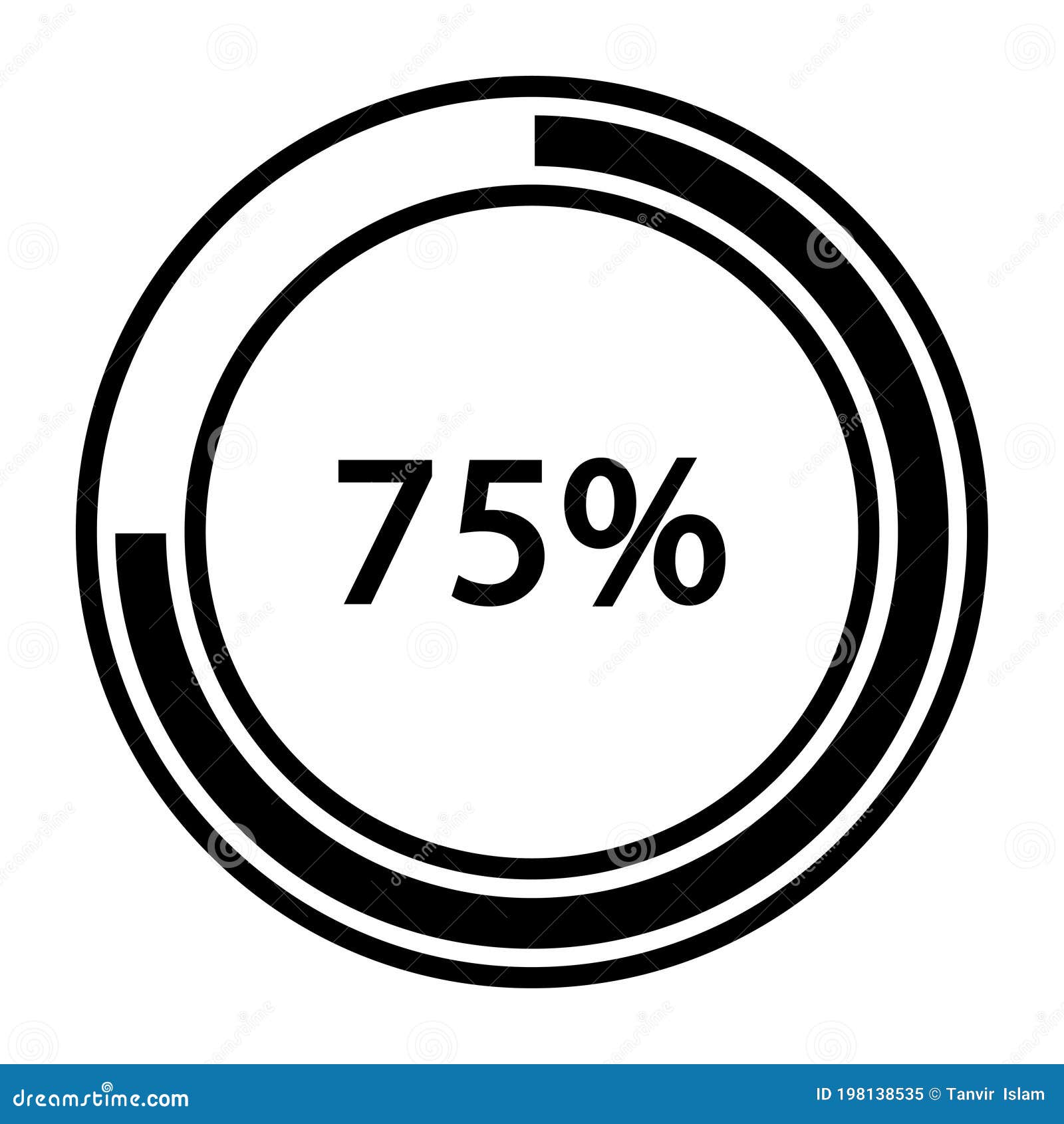 Progress Bar and Loading Icons 75 Percent Stock Vector - Illustration ...