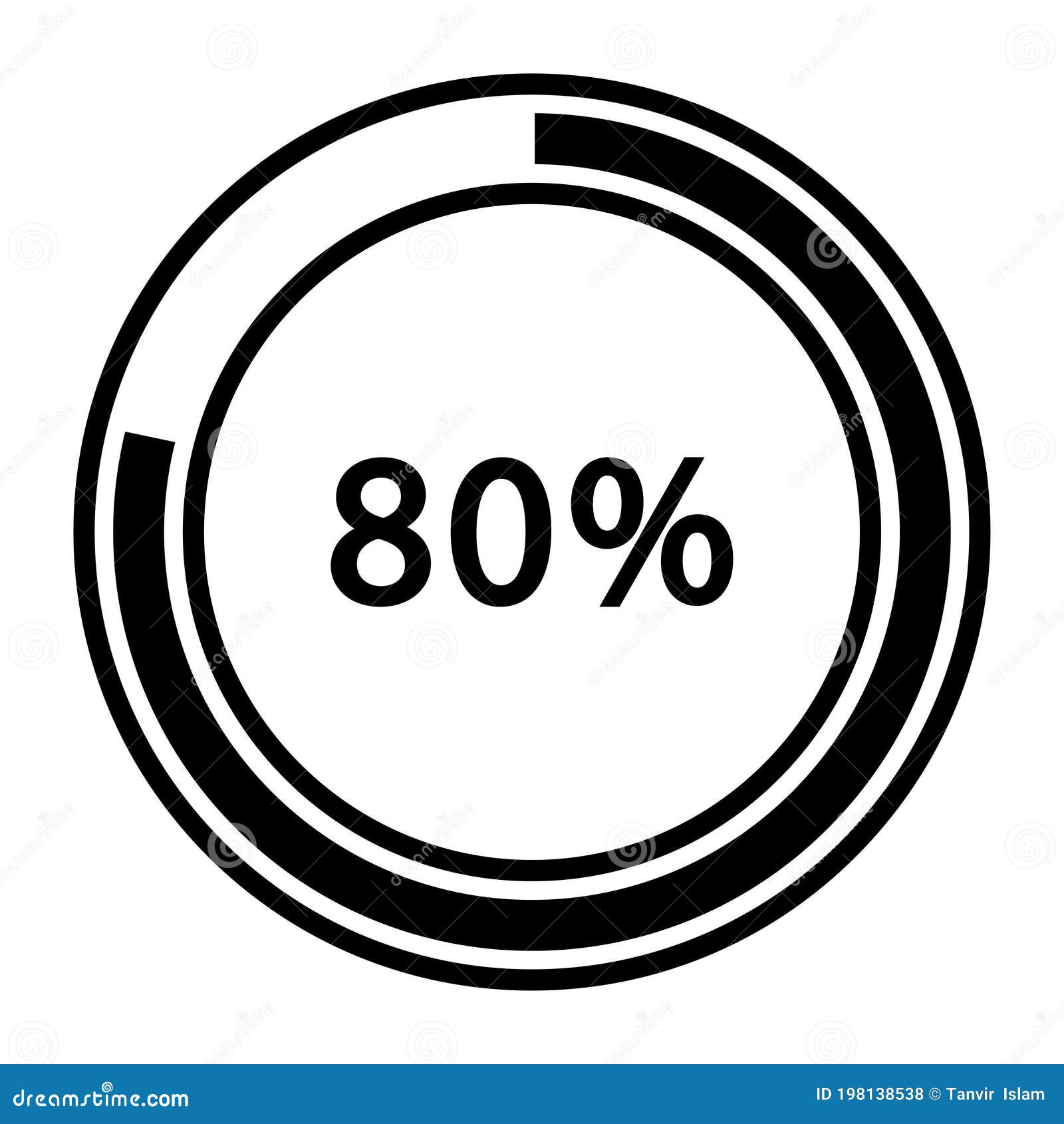 Progress Bar and Loading Icons 80 Percent Stock Vector - Illustration ...