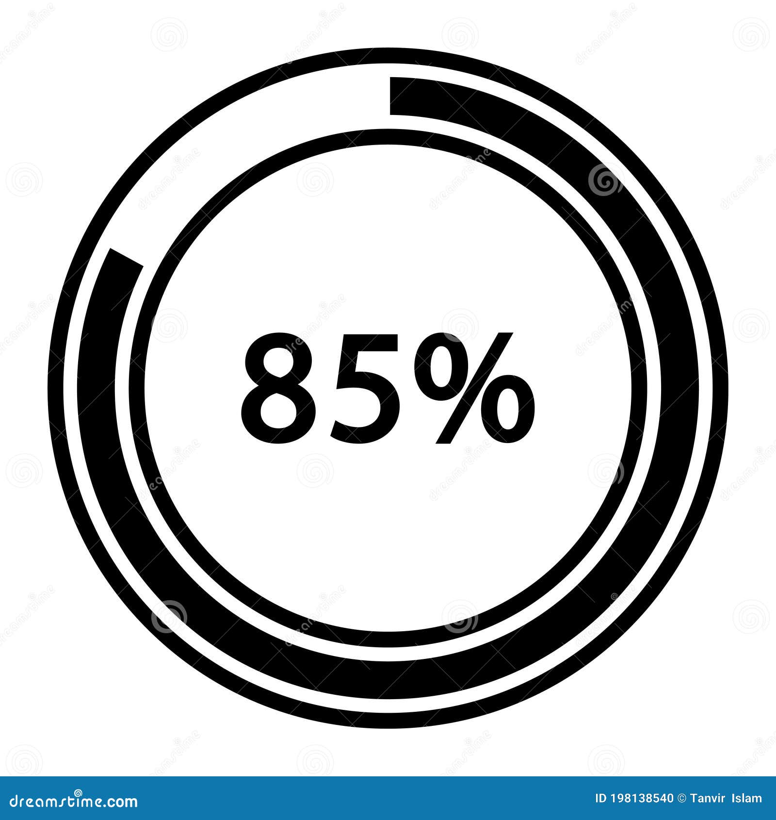 Progress Bar and Loading Icons 85 Percent Stock Vector - Illustration ...