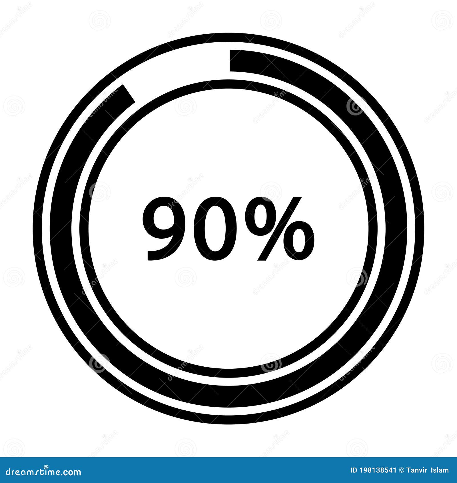 Progress Bar and Loading Icons 90 Percent Stock Vector - Illustration ...