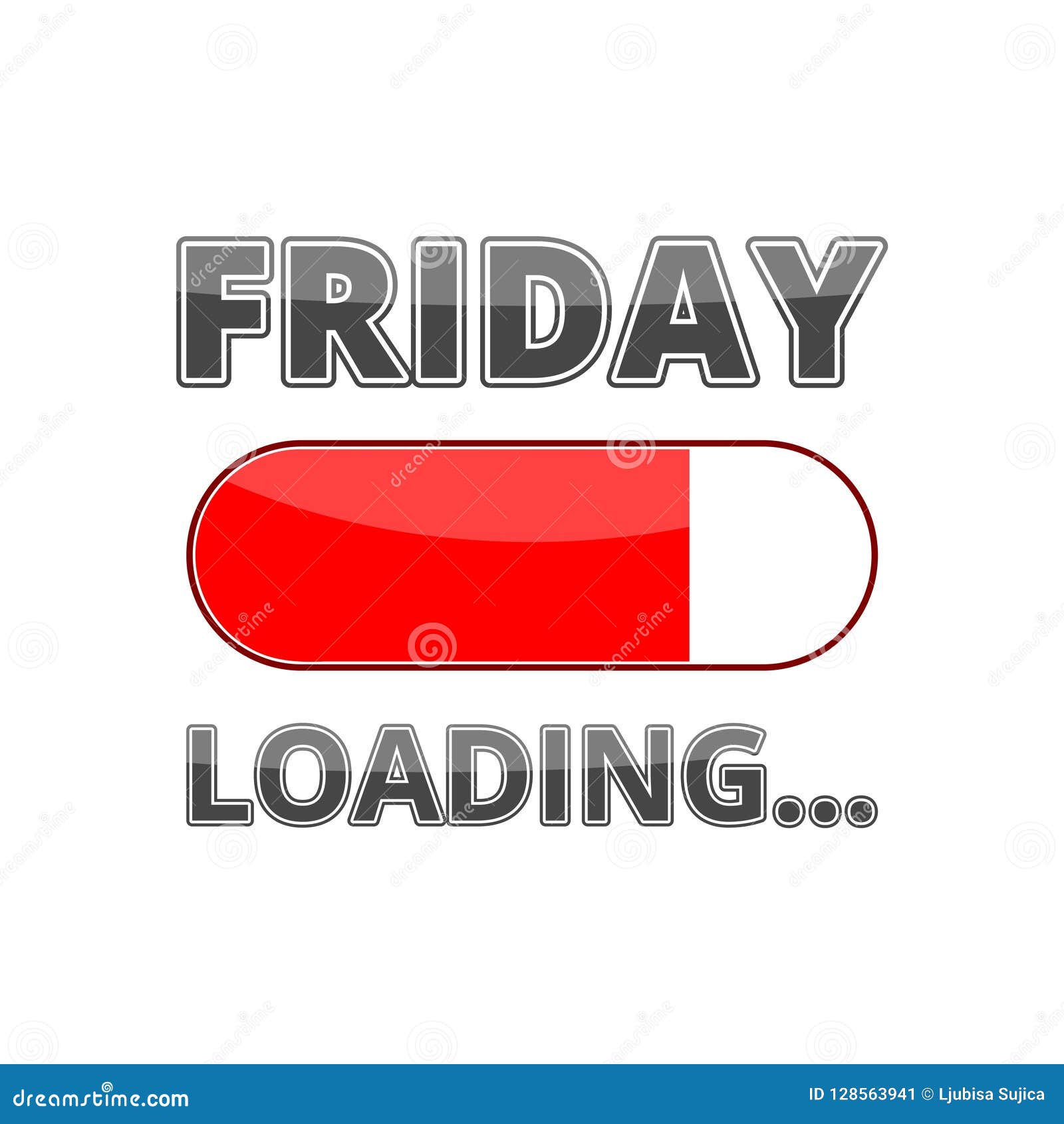 Progress Bar Loading with the Text: Friday Stock Vector - Illustration ...