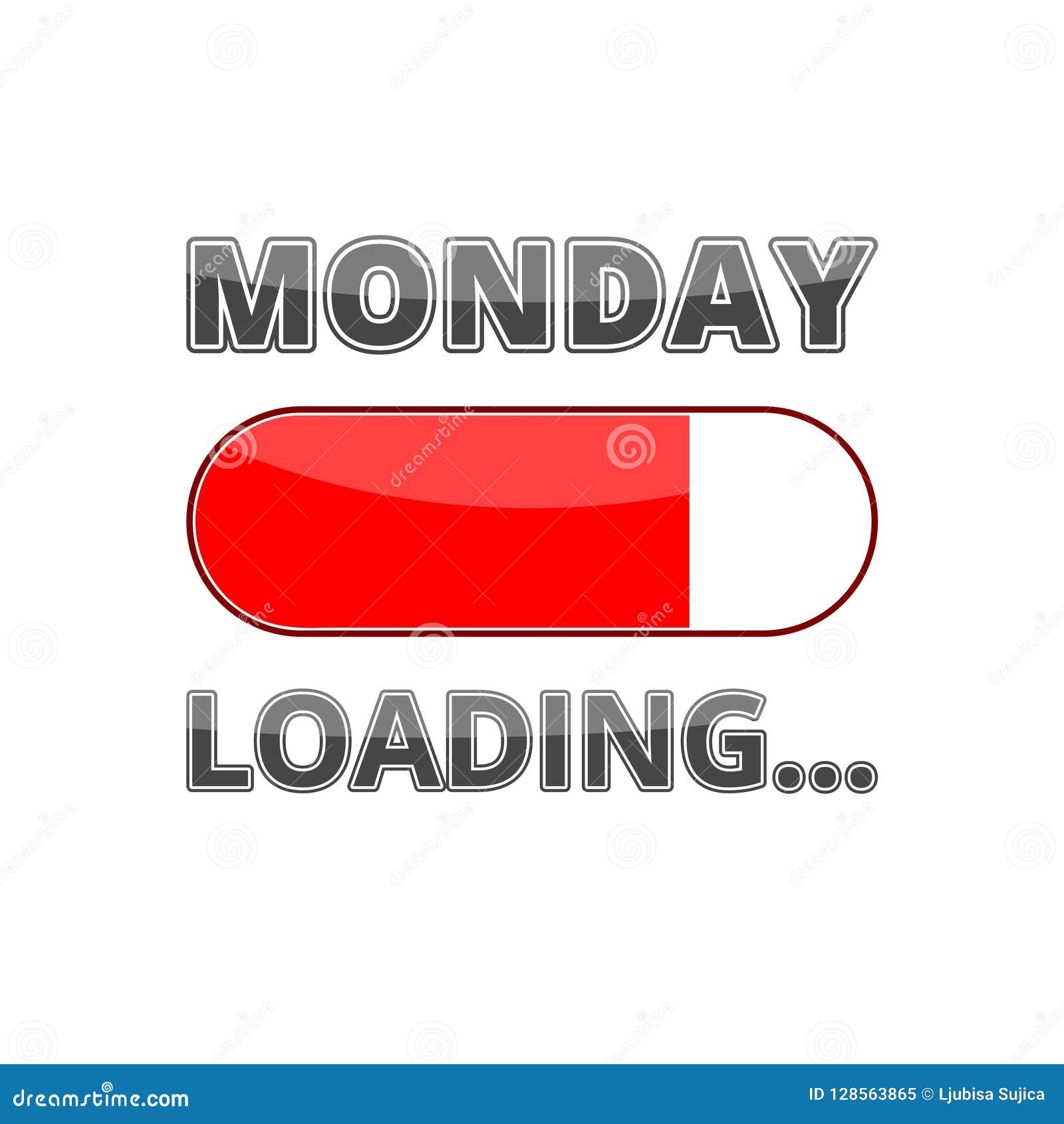 Progress Bar Loading with the Text: Monday Stock Vector - Illustration ...