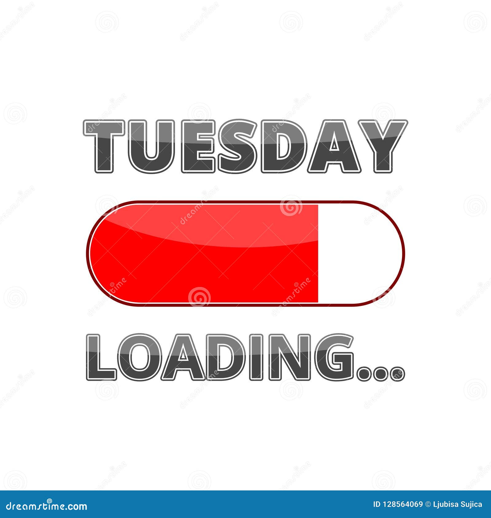 Progress Bar Loading with the Text: Tuesday Stock Vector - Illustration ...