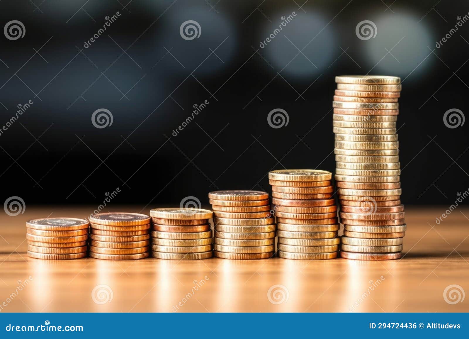 A Progress Bar Made of Coins Showing Increasing Wealth Stock ...