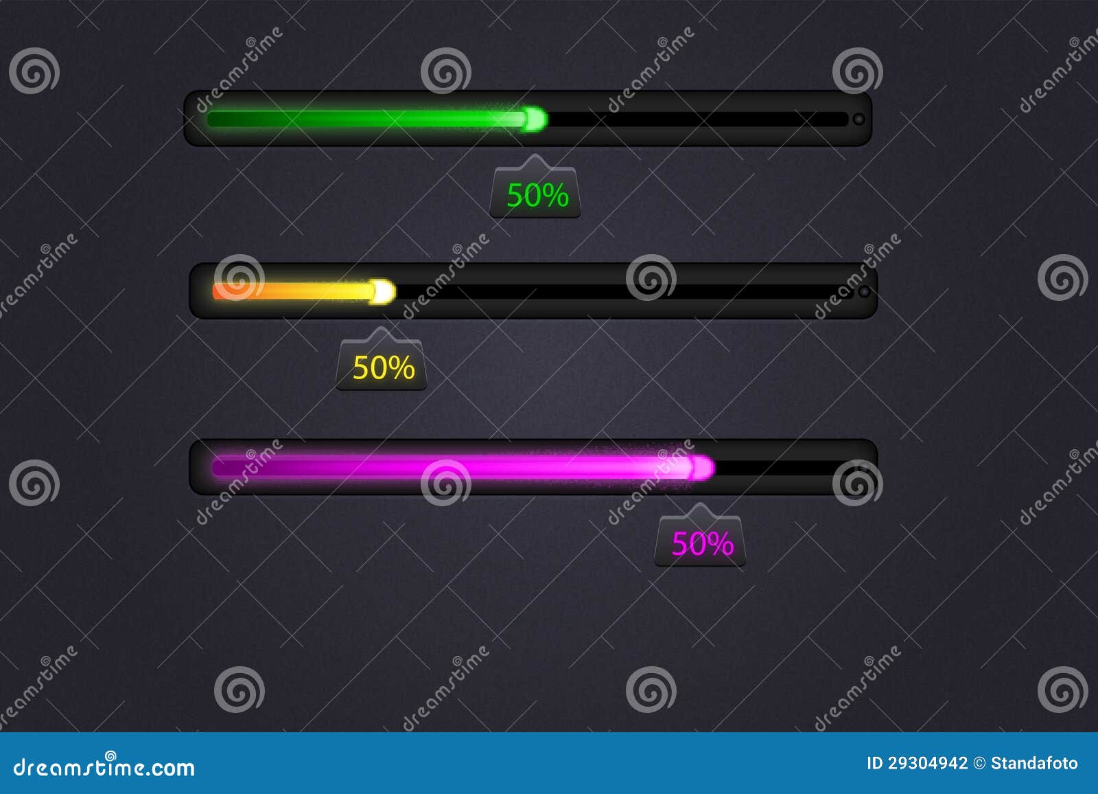 Progress Bar with Percentage Stock Illustration - Illustration of ...