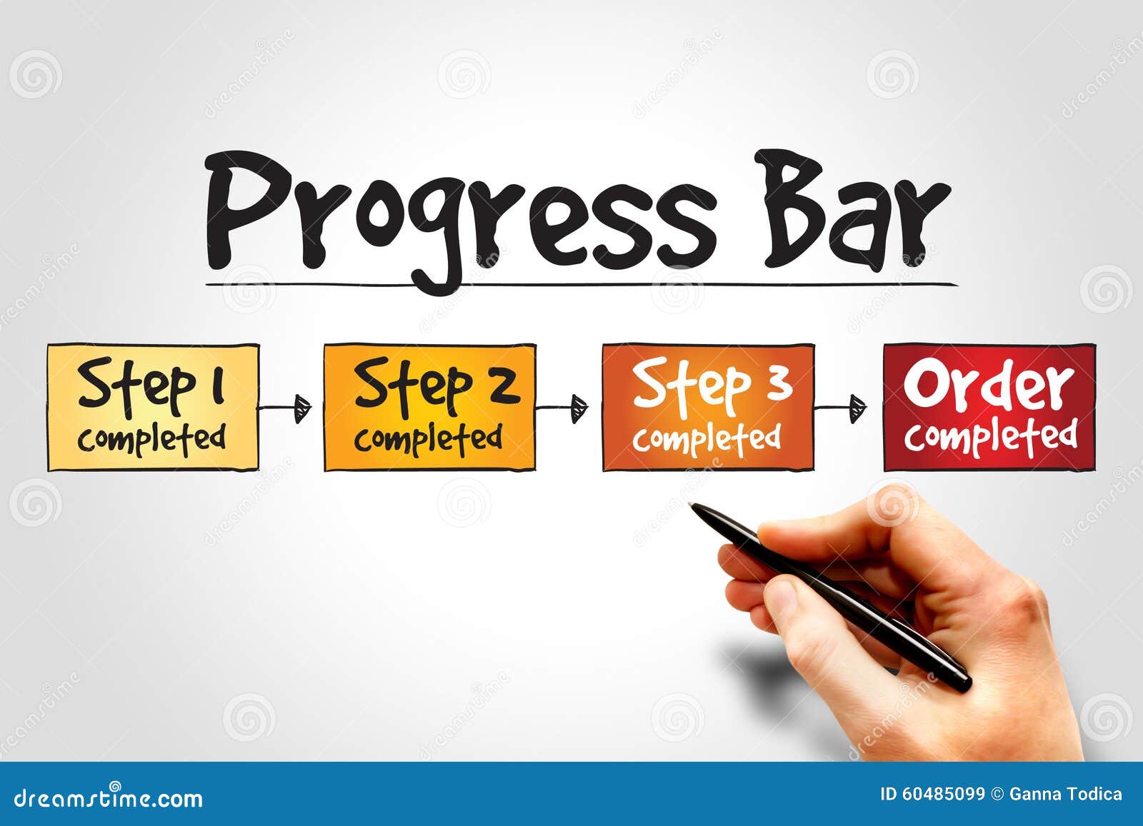 Progress Bar stock image. Image of flowchart, arrow, five - 60485099