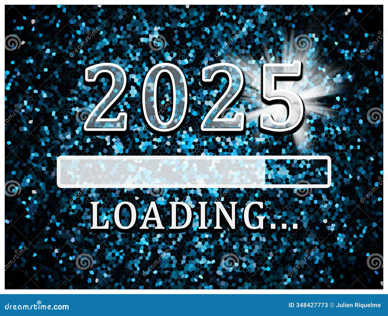 2025 With Loading Icon Flat Style. Progress Bar Almost Reaching Happy ...