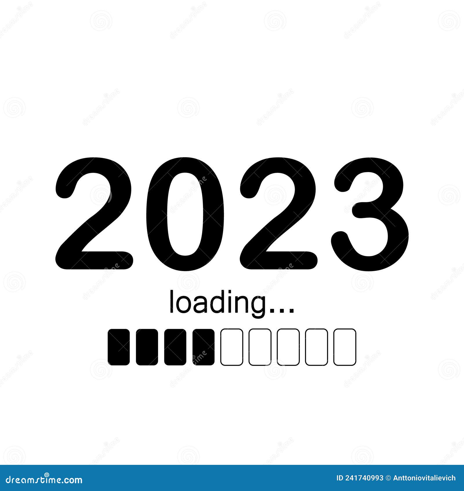 Progress Bar Showing Loading of 2023 Year. New Year Banner Stock Vector ...