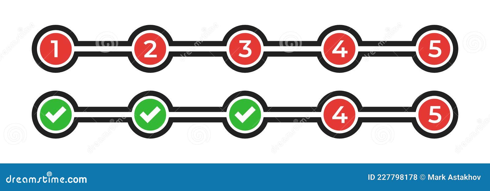 Progress Bar. Step by Step Loading Bar on White Background Stock ...