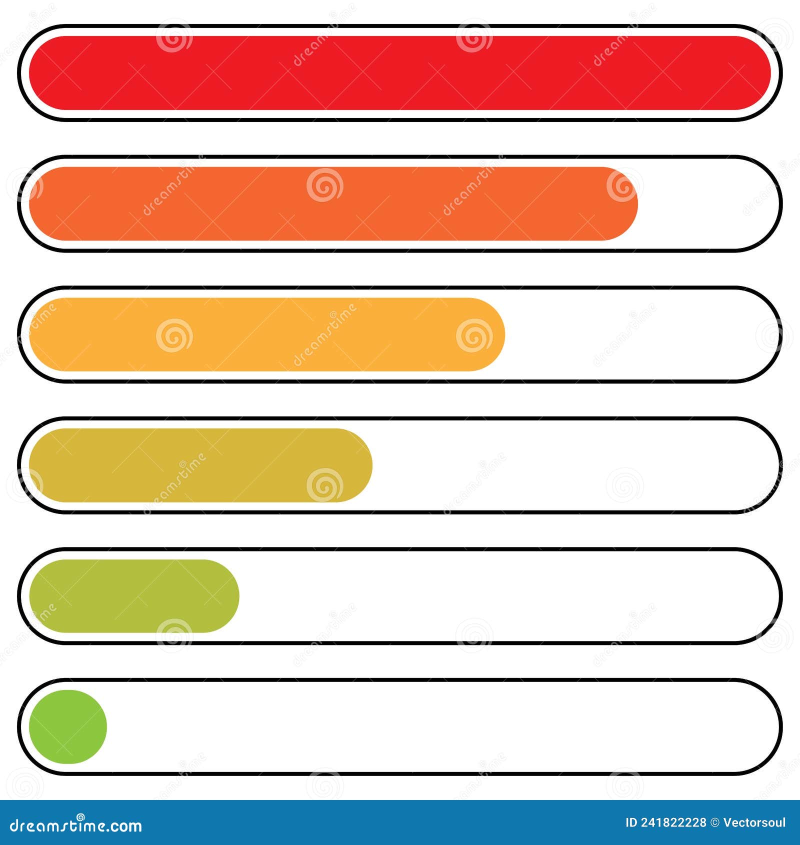 Progress Bar. Steps, Phases, Level Indicator. Yardstick Meter Stock ...