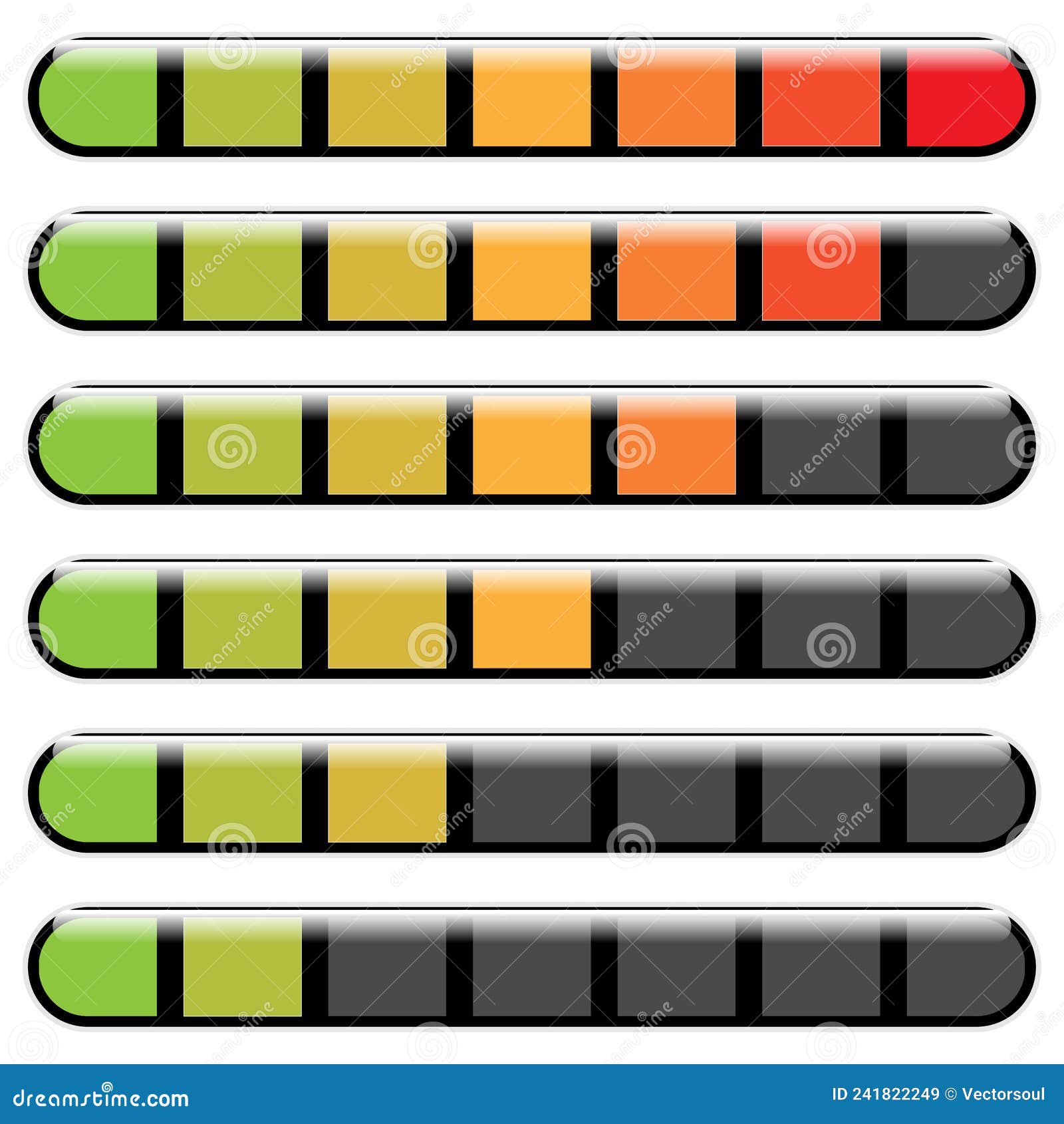Progress Bar. Steps, Phases, Level Indicator. Yardstick Meter Stock ...