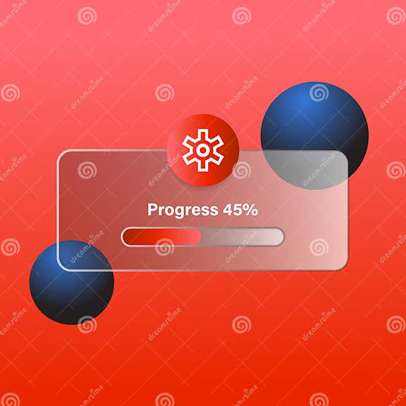 Progress Bar User Interface Glassmorphism Concept Design Stock Vector Illustration Of User