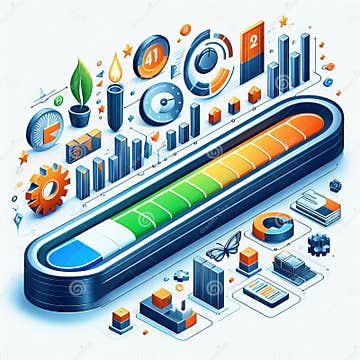 Progress Bar a Visual Indicator that Shows the Completion Stats Stock ...