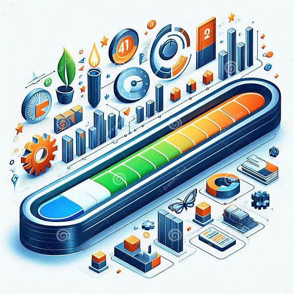 Progress Bar a Visual Indicator that Shows the Completion Stats Stock ...