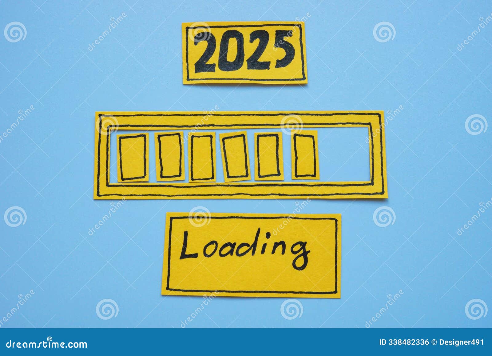A Progress Bar with the Word Loading and the Year 2025. Stock Photo ...