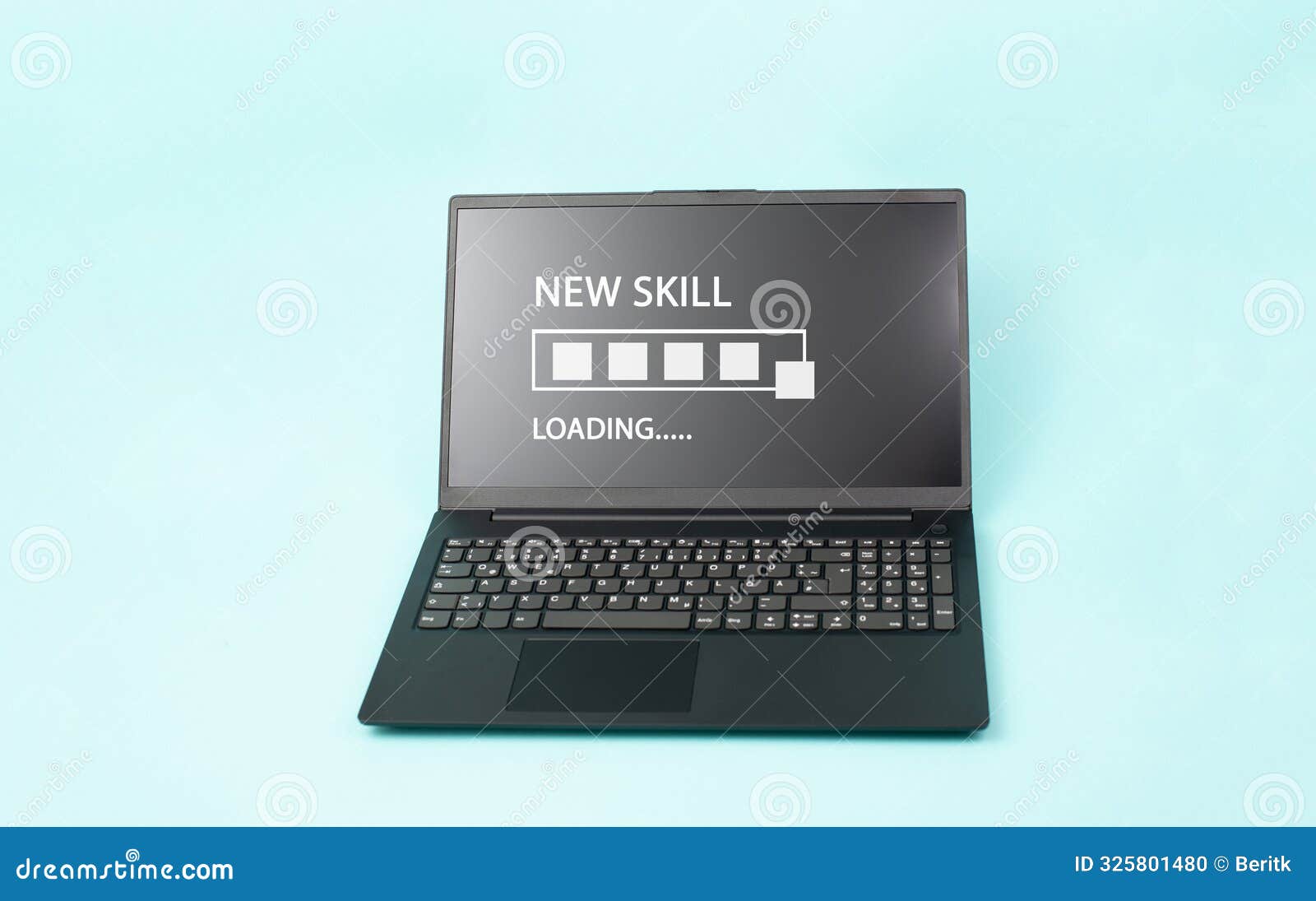 Progress Bar with the Words New Skill Loading, Education Concept ...