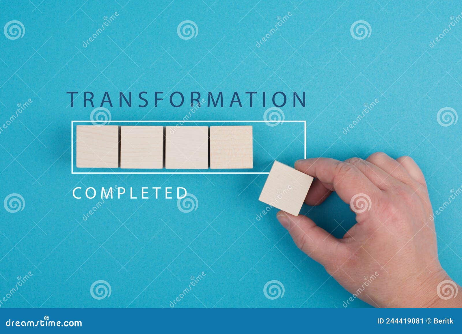 Progress Bar with the Words Transformation Completed, Upgrade and ...