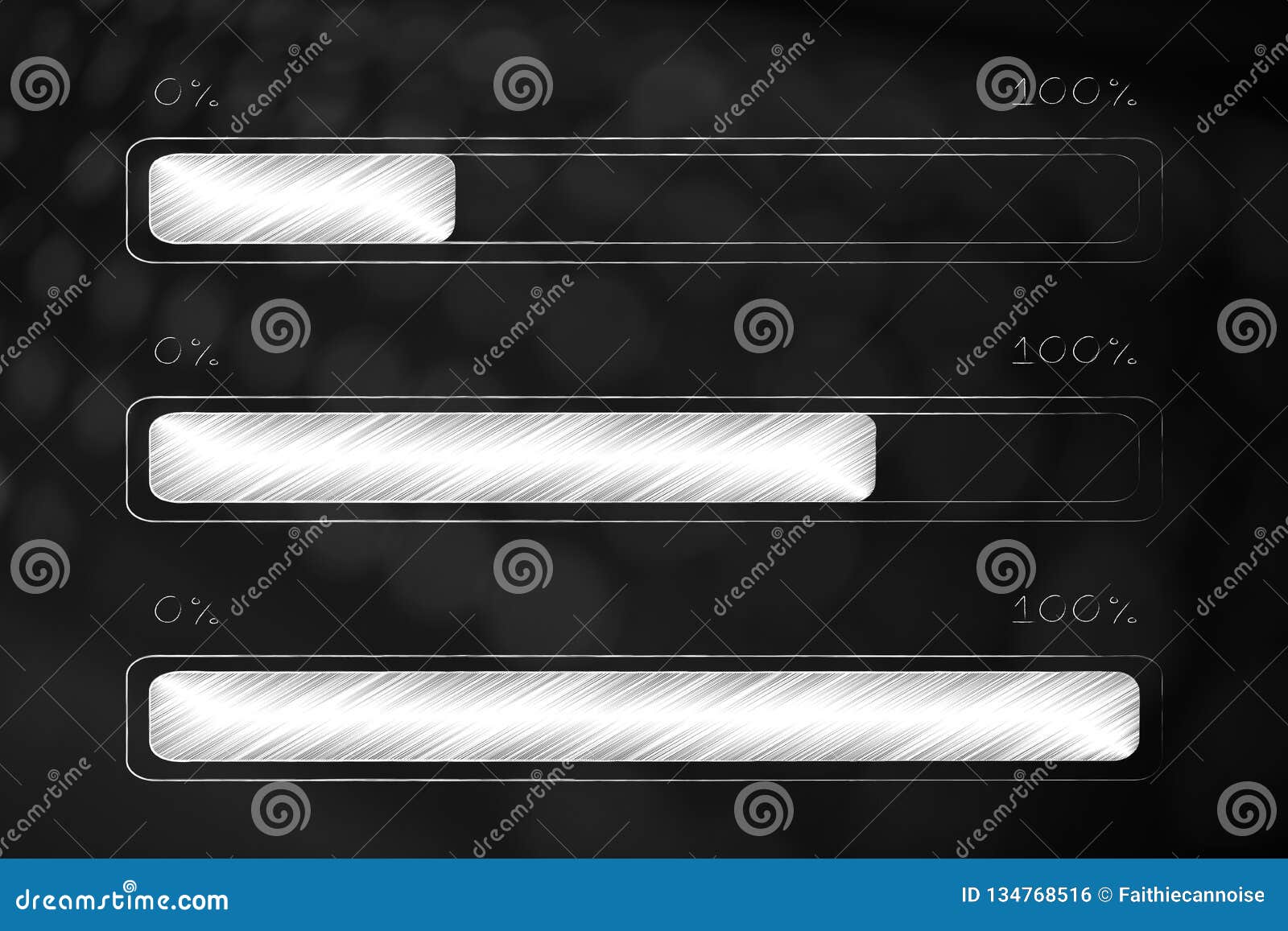 Progress Bars at Different Stages of Completion Stock Illustration ...