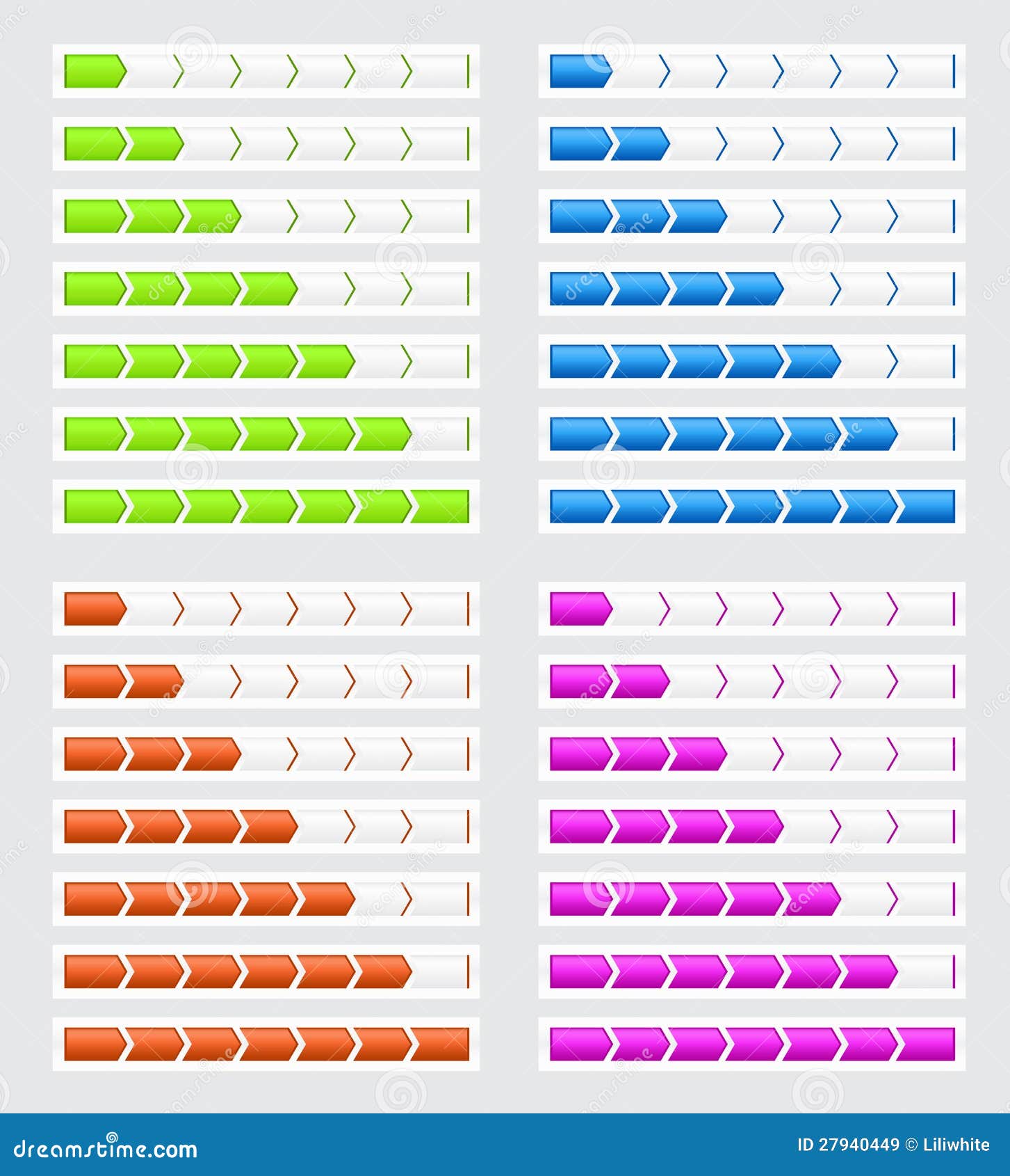 Progress Bars in Four Colors for Websites Stock Vector - Illustration ...