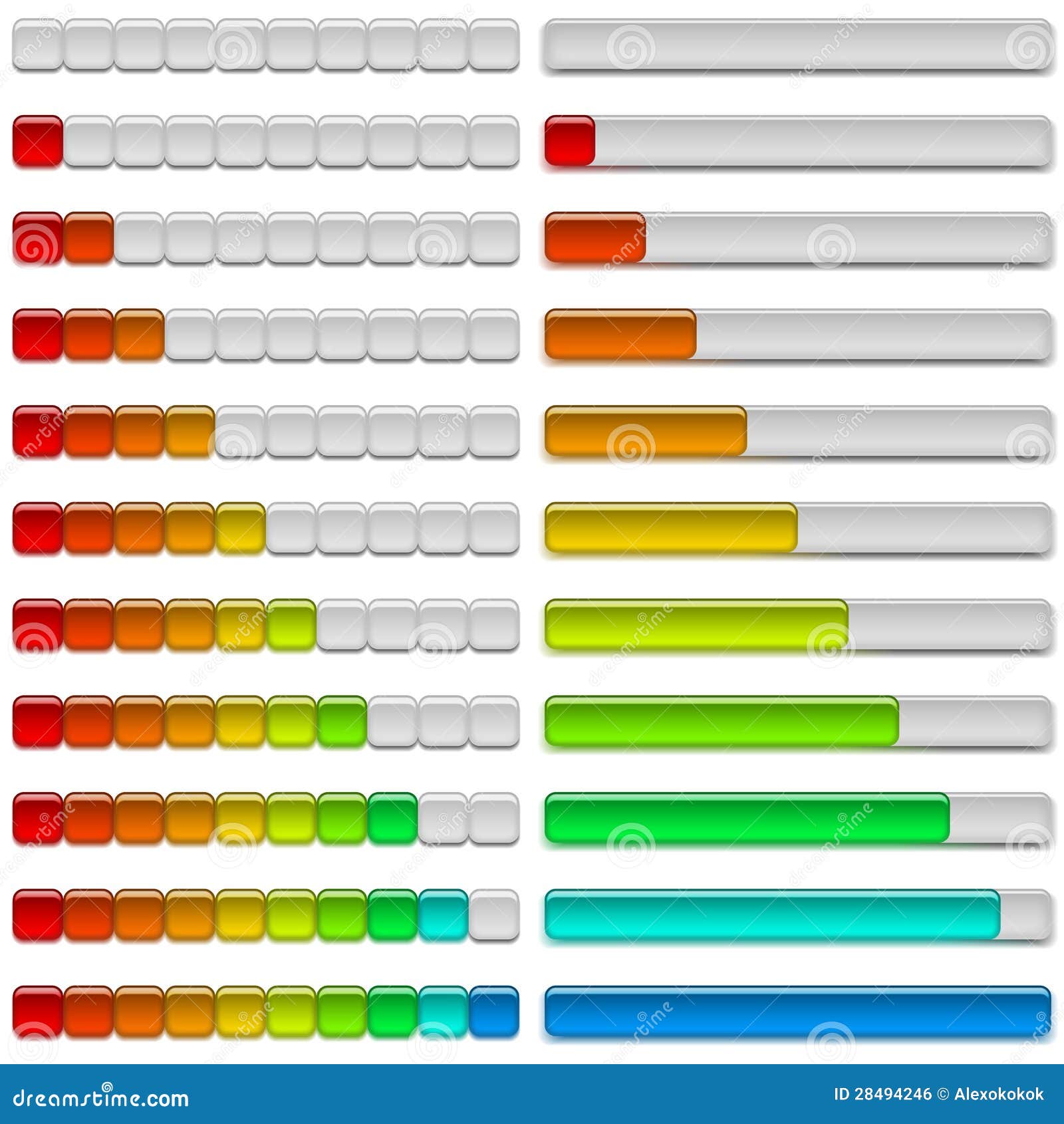 Progress bars, set stock vector. Illustration of computer - 28494246