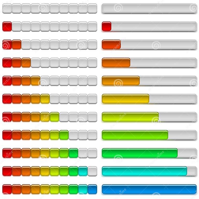 Progress bars, set stock vector. Illustration of computer - 28494246