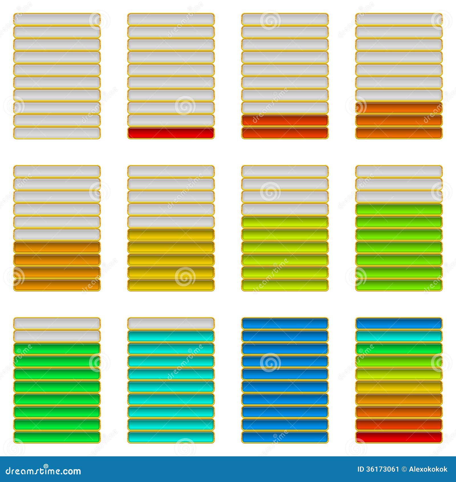 Progress bars, set stock vector. Illustration of graphic - 36173061 Progress bars, set stock vector. Illustration of graphic - 36173061