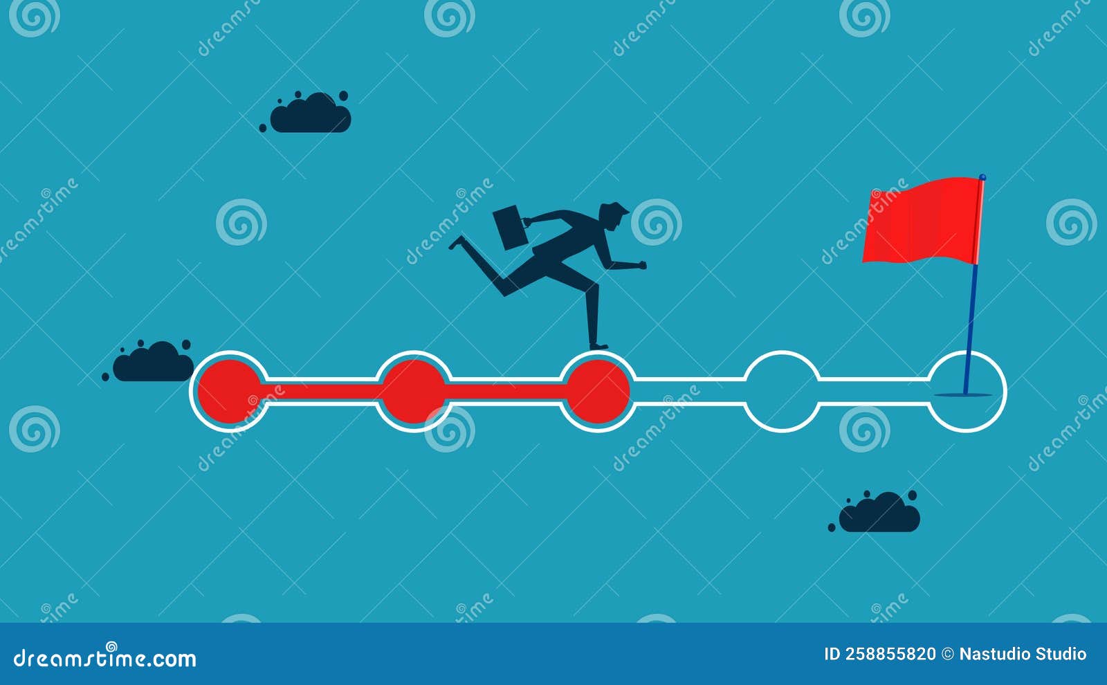 Progress from the Beginning To Success. Development Stock Vector ...