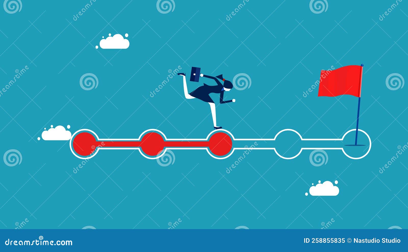 Progress from the Beginning To Success. Development Stock Vector ...