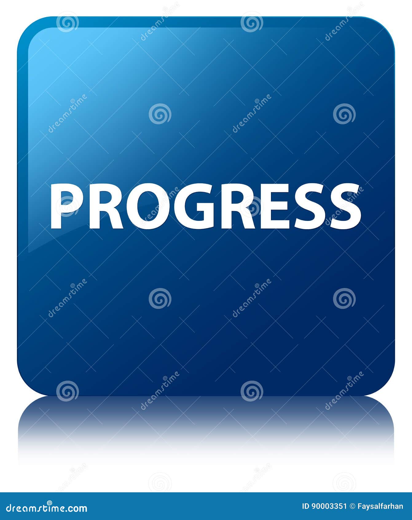 Progress Blue Square Button Stock Illustration - Illustration of ...