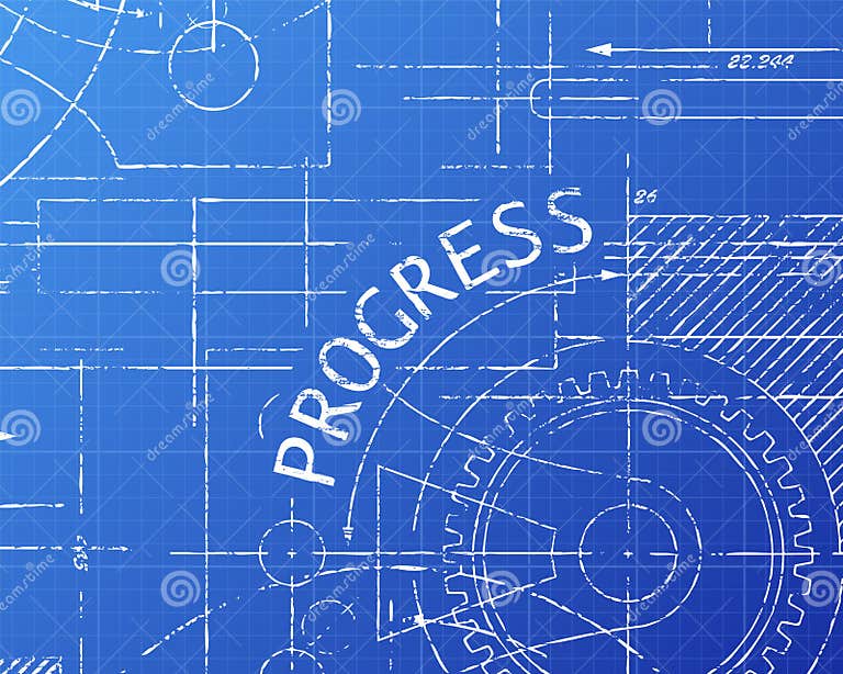 Progress Blueprint Machine stock vector. Illustration of wheel - 108872721