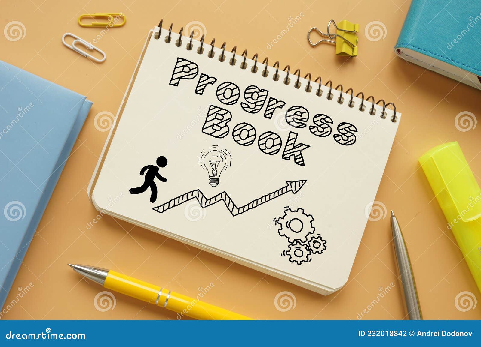 Progress Book is Shown on the Business Photo Using the Text Stock Photo ...