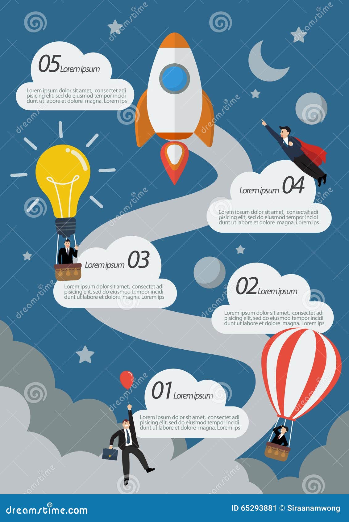 Progress of Business Infographic Stock Vector - Illustration of number ...