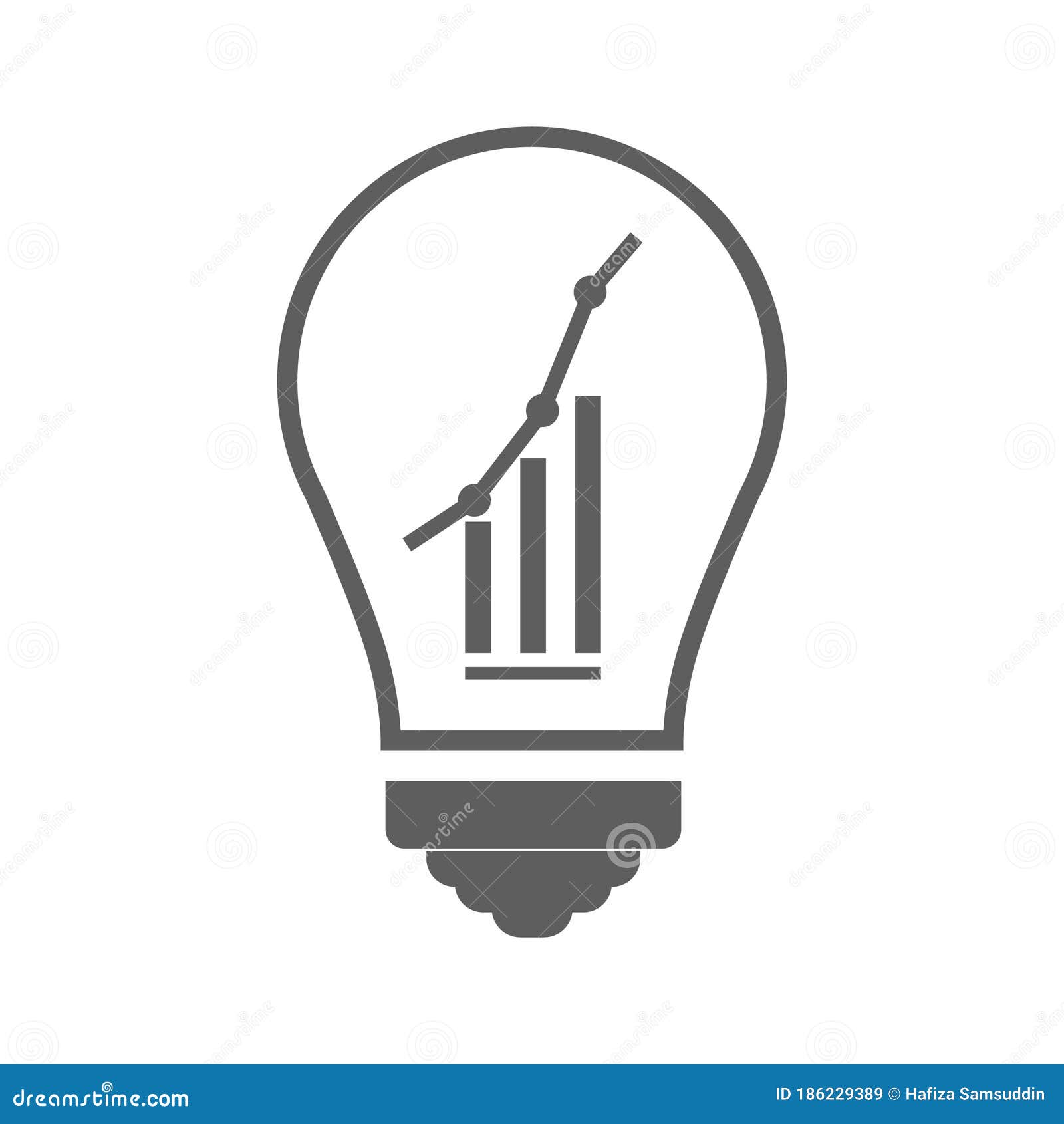 Progress Chart in Bulb. Vector Illustration Decorative Design Stock ...